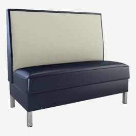 Plain Back Restaurant Booth with Metal Legs